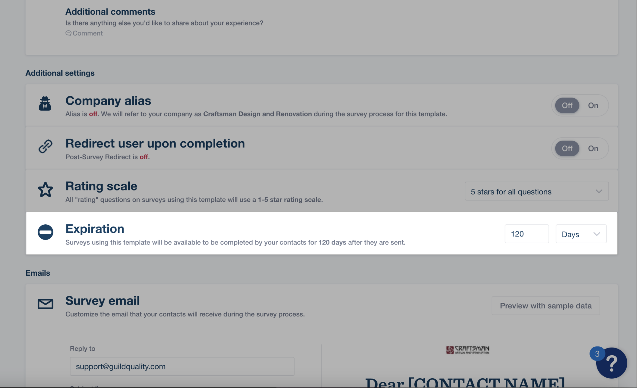 Survey Expiration | GuildQuality Help Center